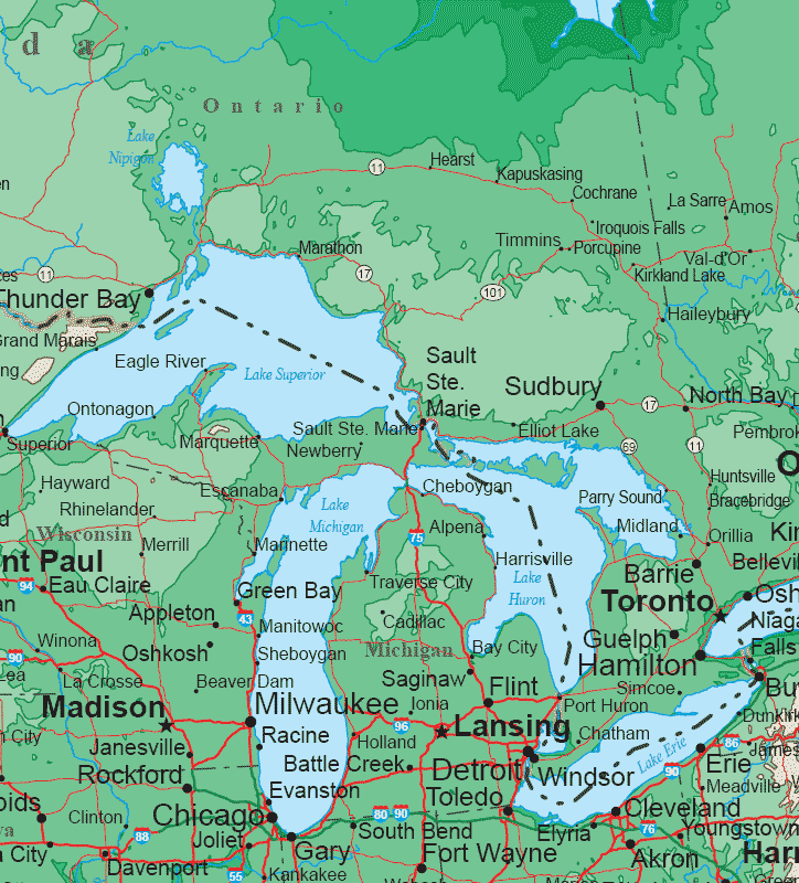 Upper Midwestern States Topo Map Upper Midwestern States Topo Map